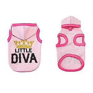 Dog Vest Fleece Autumn Pet Clothing Sleeveless and Lightweight Dog Sweater Hooded Winter Clothes Pet Clothes Dog Christmas Sweaters for Large Dogs Girl (Pink, L)