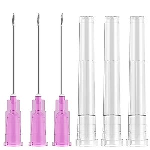100Pcs 18G 1.5 Inch (38MM) Luer Lock Needle Scientific Lab Tools for Measuring, Refilling Ink, Industrial and Crafts Individually Packed