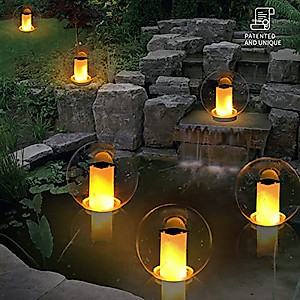 Floating Pool Lights 3pcs, Solar Flame Lights Flickering IP68 Waterproof Ball Lights, Solar Powered Pool Accessories,Outdoor Lantern Landscape Decoration Lamp for Pool, Pond, Event, Party, Garden
