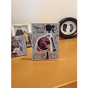 Malden International Designs Baby Bump Metal Baby Memories Picture Frame, 3x3, Silver