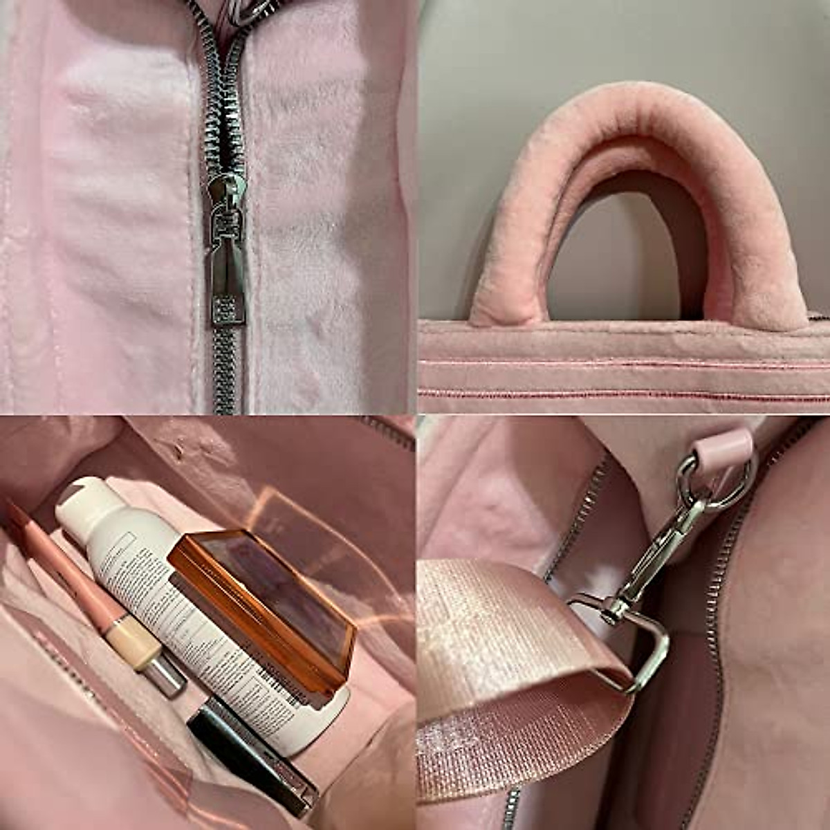 The Tote Bag for Women, Plush Work Travel Handbag with Shoulder Strap Top-Handle Shoulder Crossbody Bags for Daily, Office (pink)