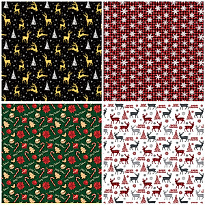 Christmas Wrapping Paper for Women Men Boys Girls,12Pcs Xmas Gift Wrapping Paper with Reindeer, Christmas Tree, Snowflakes, "Merry Christmas" Words, Candy Canes, Bells, Holiday Gift Wrap 20×29 Inch