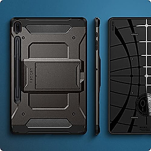 Spigen Tough Armor Pro Designed for Galaxy Tab S7 FE 12.4" 2021 Case with S Pen Holder (2021) - Gunmetal