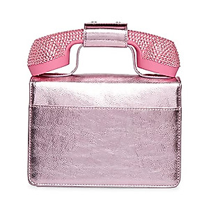 Betsey Johnson Womens Betsey Johnson Party Line Rhinestone Phone Bag, Pink, One Size US