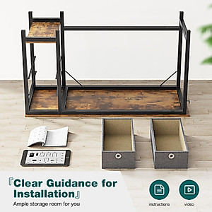 SMUG Computer Desk with Storage Drawers, 40 Inch Small Office Desk Modern Simple Workstation Study Writing Table for Home Bedroom, Rustic Brown