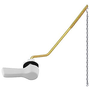 Hygie Rinse Universal Toilet Trip Lever Toilet Tank Side Mount Handle with 1pc Flapper Chain, Toilet Flush Lever Handle Toilet Handle Replacement Kit, White