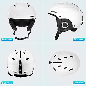 VANRORA Ski Helmet, Snowboard Helmet - Glossy White, M