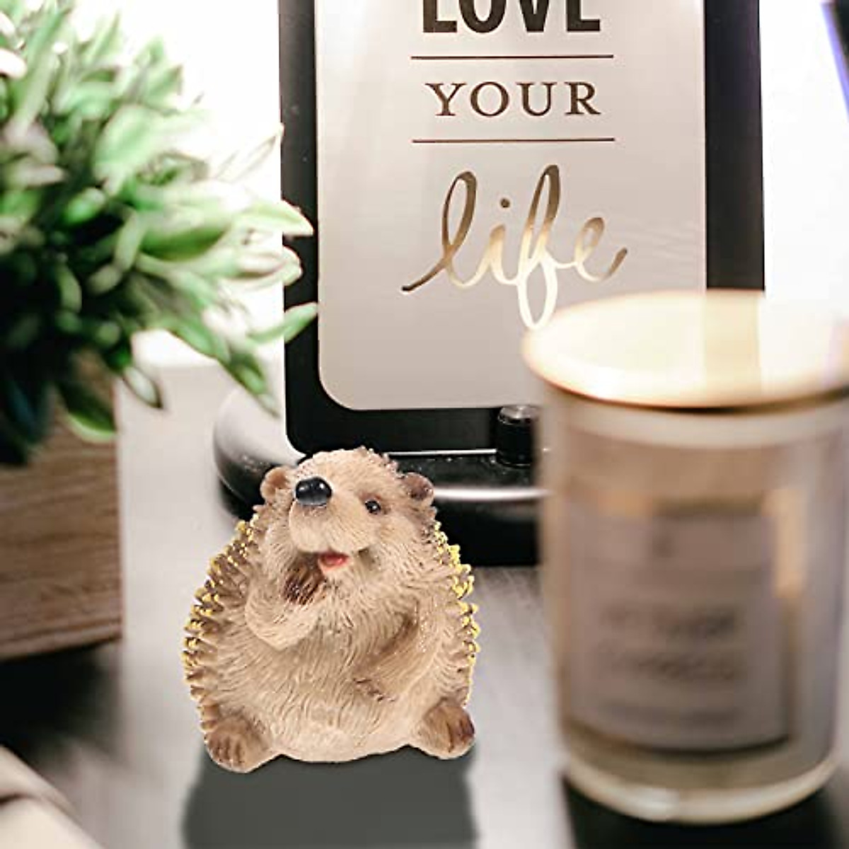 Garden Accessories Mini Hedgehog Figurines Plastic Animal Garden Statues Miniature Hedgehog Ornaments Mini Animal Model for Micro Landscape Plant Pots Bonsai Craft Decors Fairy