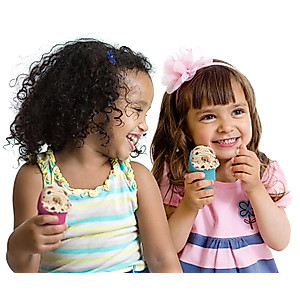 Plastic Ice Cream Cone Holder Ice Cream Snow Cone Rack, 2024 New Ice Cream Cone, Plastic Ice Cream Snow Cone Rack, Food Grade Ice Cream Plastic Cup Spoon For Birthday Party, Gifts For Kids (4 Set)