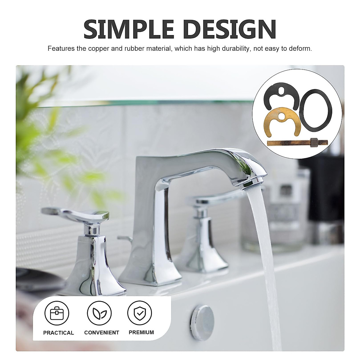 DOITOOL Faucet Fixing Bracket 1 Set Faucet Mounting Nut and Washer Faucet Lock Nut Faucet Mounting Kit Stainless Steel Kitchen Faucet Fastener Accessories for Kitchen Tap Sink Replacement Repair