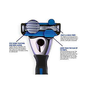 The Ultimate Shave Men's 5-Blade Razor Plus Bulk Pack of 12 Razor Blade Refill Cartridges with a Shaving Razor Handle