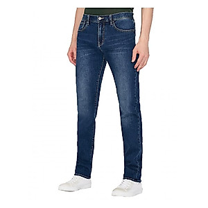 A | X ARMANI EXCHANGE Men's 5 Pocket Slim Denim, Mid Wash/Light Stitching/Stretch Cotton, 30