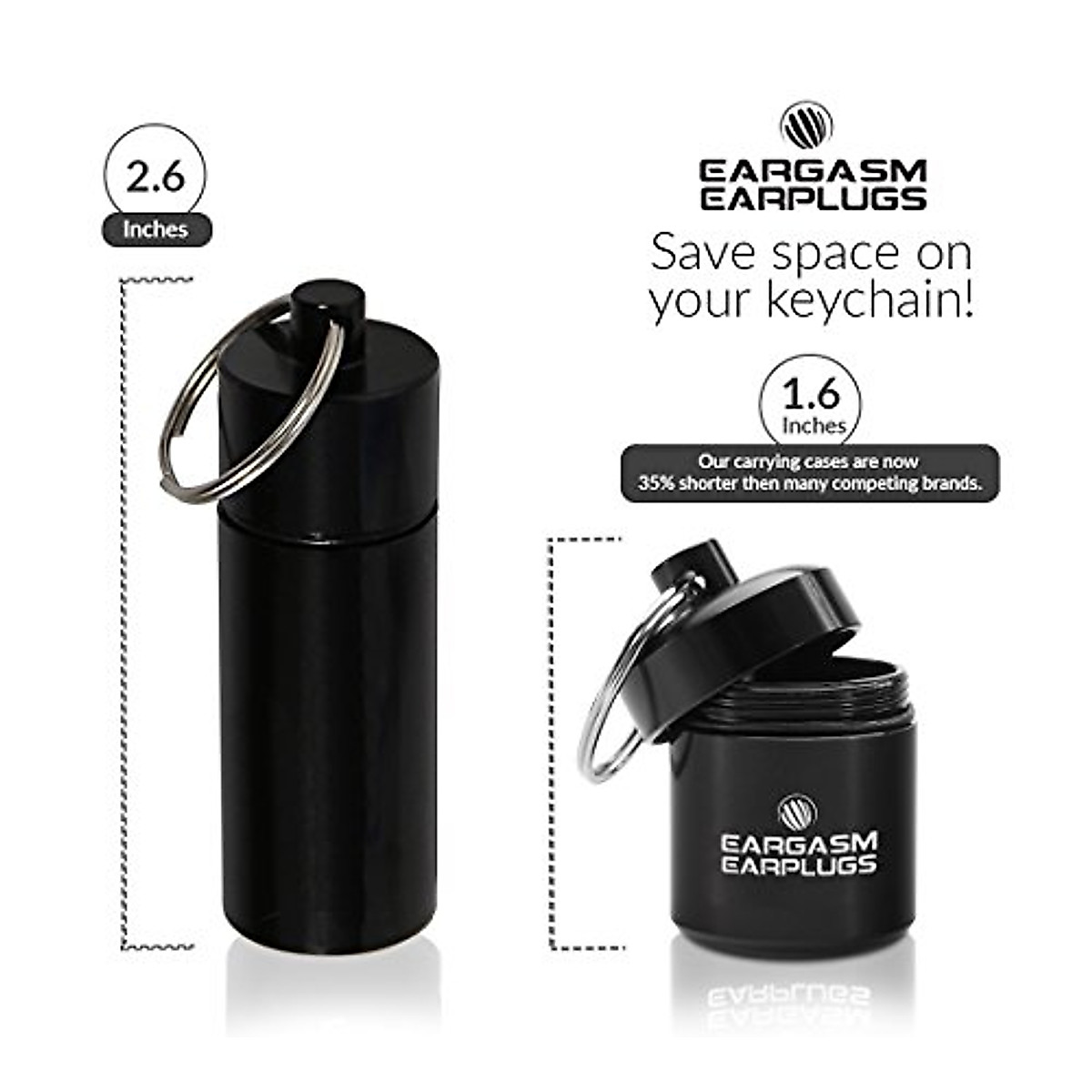 Eargasm Earplugs Carrying Case Great for Earplugs and Pills - Black