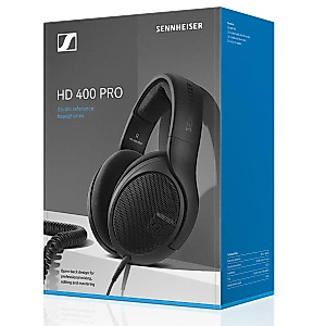 Sennheiser HD 400 PRO Open Back Dynamic Headphones for Studio, Mixing, Video, Audio Production, Twitch, High Definition music listening, removable 1/8” cable w ¼” adaptor,Black