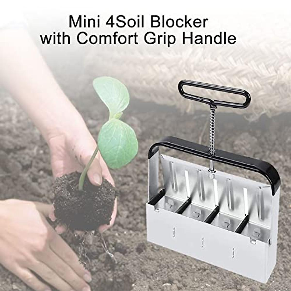 Manual Soil Block Maker Micro Soil Blocker Set 2 inch Soil Block Soil Blocking Tool for Seed Stater Tray (A)