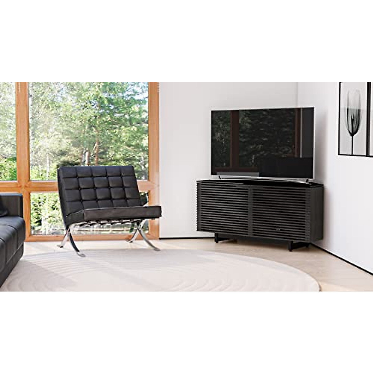 BDI Corridor 8175 Corner Media Cabinet, Charcoal