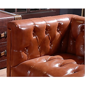 NauticalMart Aluminum Aviator Three Seater Sofa, Real Leather and Aluminum