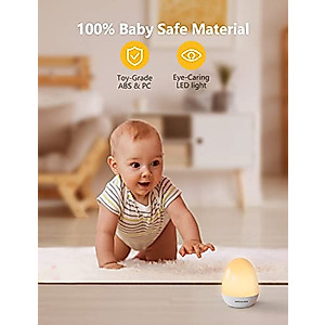 MediAcous Night Lights for Kids Room, Baby Night Light with Stable Charging Pad, Dimmable Kids Night Light with 1H Timer & Touch Control, ABS+PC LED Egg Lamps for Breastfeeding, Up to 200H