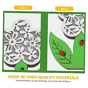 DOITOOL Floral Table Night Light Decor Wooden LED Light Indoor Night Lamp for Home Office Decoration