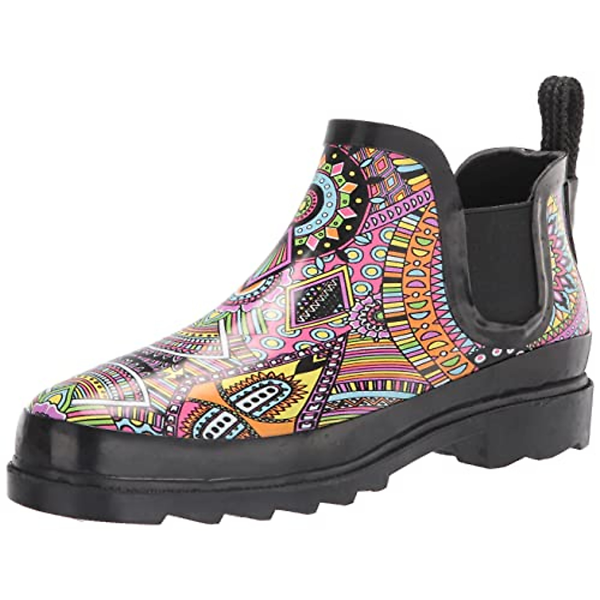 Sakroots Women's Rhyme Rain Bootie Boot, Rainbow Wanderlust, 10