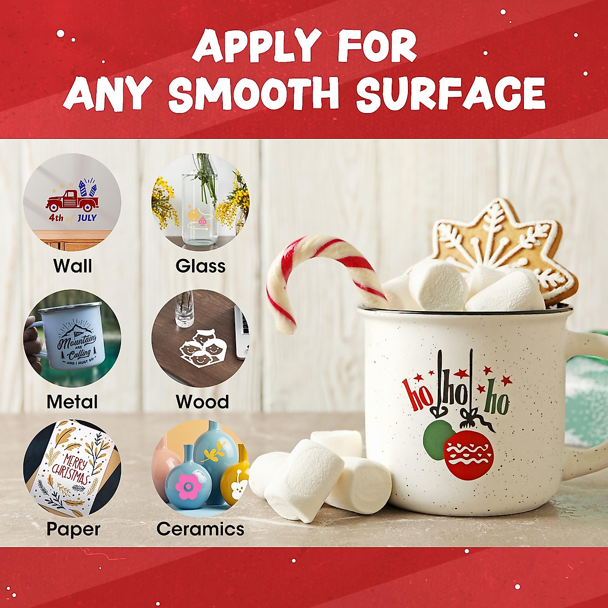 JAVIGA White Permanent Vinyl for Cricut Machines, 12" x 40 FT White Vinyl for Christmas Decorations Outdoor, Glossy White Adhesive Vinyl Roll for Wedding Party, Wall Stickers, Cards, Mug, Signs Decals