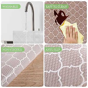 Shelf Liner and Drawer Liner, 12IN x 20FT Non-Slip Kitchen Cabinet Liner, Non-Adhesive Waterproof Durable EVA Cupboard Liner with Print for Shelves, Refrigerators, Cabinets and Storage