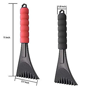 Ajxn 2 PCS Ice Scraper, Snow Scrapers for Car Windshield,Car Window Frost Removal Brush Tool with Foam Handle Trucks-Scratch Free, Universal for SUVs, Crars