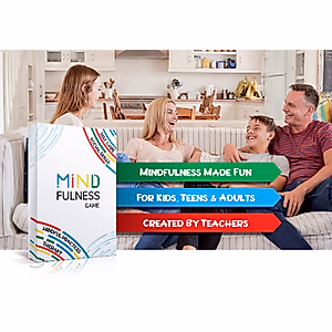 Allura & Arcia Mindfulness Therapy Game: Teaches Social Skills, Self Care & More for Kids, Teens & Adults. 50 Cards