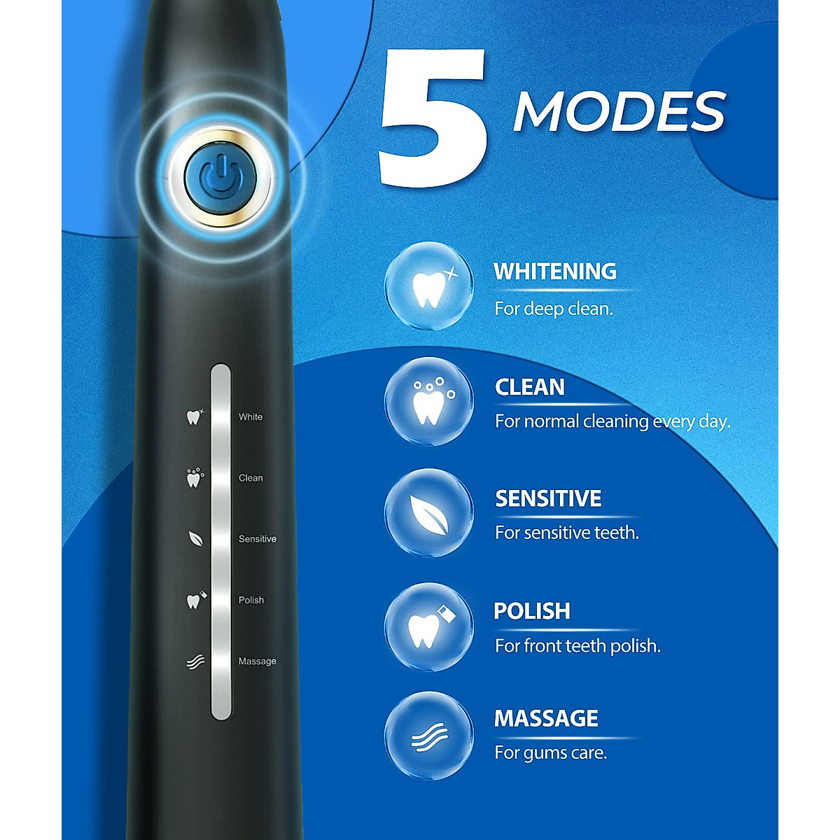 TEETHEORY Sonic Electric Toothbrushes for Adults and Kids, 8 Brush Heads Electric Toothbrush with 40000 VPM Deep Clean 5 Modes, Rechargeable Toothbrushes Fast Charge 4 Hours Last 30 Days