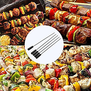 Skyflame Stainless Steel Electric Barbecue Shish Kabob Skewer Set with 9pcs Skewers, Automatic Rotating Skewer Turner with Adjustable Speed Motor and Adjustable Length Rotisserie BBQ Grill Rack