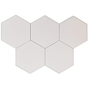 Bethlehem Hexagon 6 in. Matte White Ceramic Wall Tile Sample