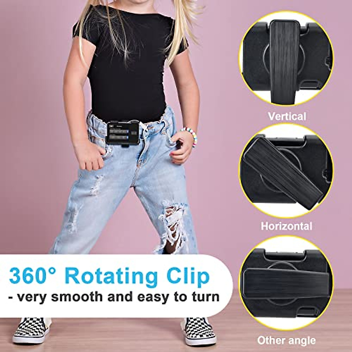 (Upgrade) iGuerburn tSlim X2 Pump Case with 360°Rotating Clip, Tandem tSlim Pump Holder Spool Up Excess Tubing, t Slim G4 Pump Accessories t:Holster Smooth Edges Won't Peel Off Screen Cover(Black)