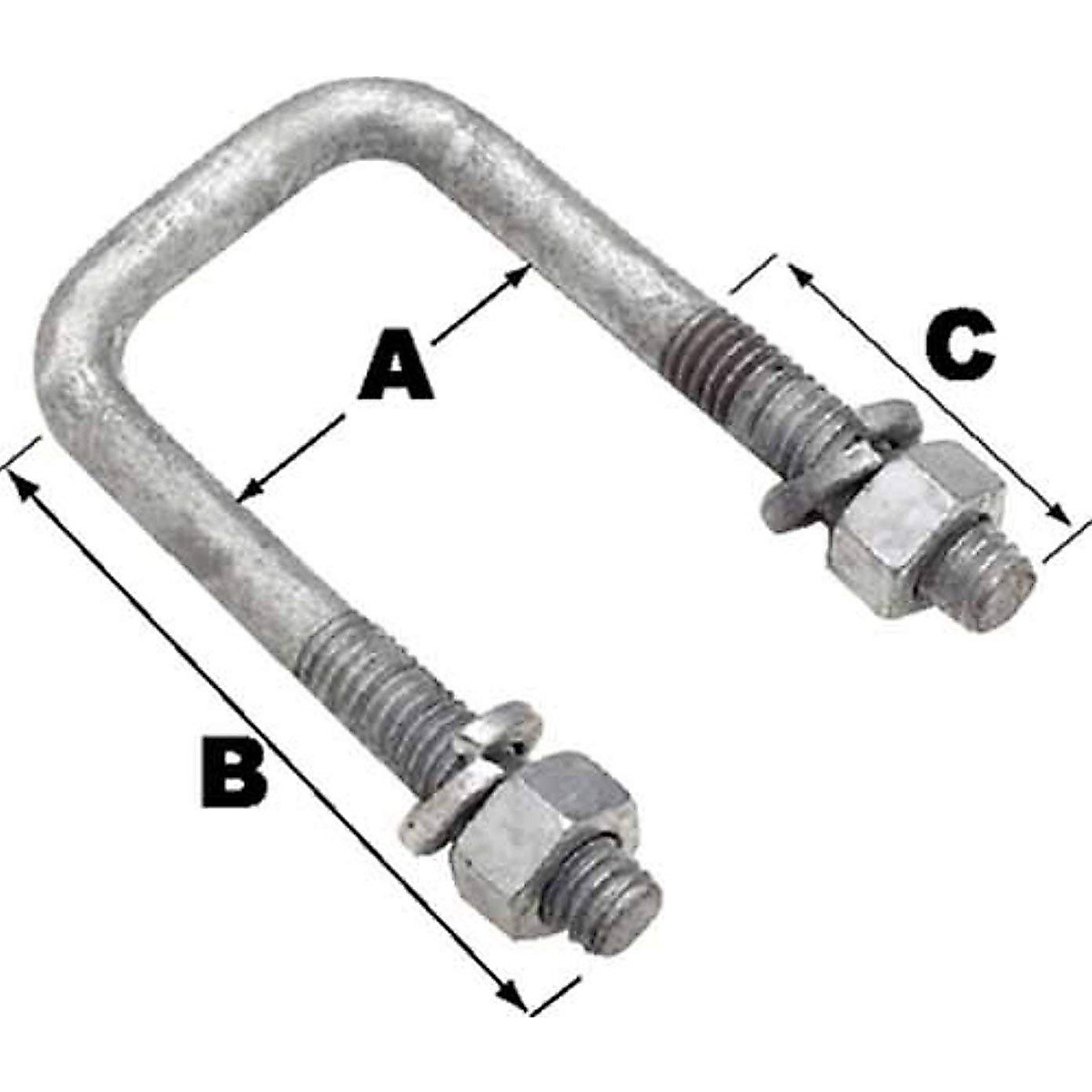 SEACHOICE Square U-Bolt 7/16 x 2-1/16 x 2-13/16