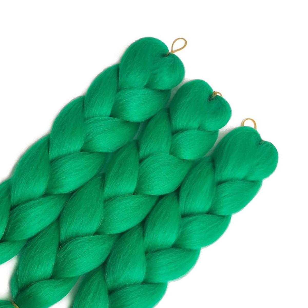 SuCoo Braiding Hair Extensions High Temperature Synthetic Fiber Jumbo Braiding Hair Extensions Crochet Twist Braids with Small Free Gifts 24inch 3pcs/lot(Dark Green)