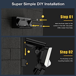 Solar Outdoor Lights - 3000LM 423 LED Motion Sensor Outdoor Lights, 4 Heads IP65 Waterproof Powered Security Flood Lights, 270°Wide Lighting Angle Wall Light with Dual Sensors for Backyard Yard Patio