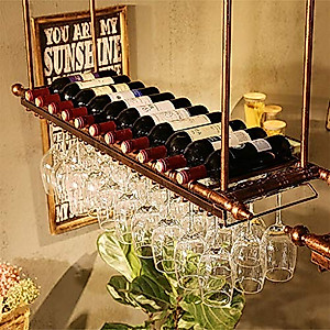 Assembly Wine Rack Wine Rack Creative Simplicity Wall Hanging Wine Cabinet Creative Simplicity Wall Shelf Wrought Iron Wood Bar Restaurant Wine Lattice Home Wine Rack J1030, PIBM, Bronze, 80 * 30cm