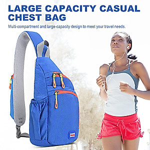 Peicees Small Sling Backpack Waterproof Unisex Shoulder Bag Chest Crossbody Daypack