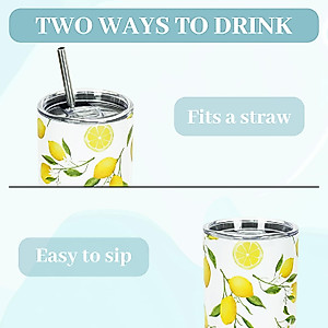 Yellow Lemon Tumbler 20 Oz, Summer Lemon Gifts for Women Girls, Lemon Tumbler Coffee Mug Cup Water Bottle Drinking Cup for Cold or Hot Drinks, Lemon Stuff Accessories Things