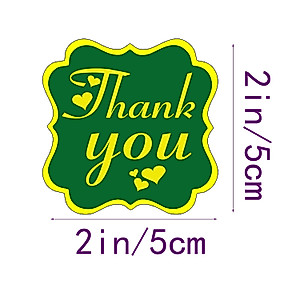 OPG Gold Foil Thank You Stickers, ,2" Round Stickers for Gift, Wedding，Birthday,180pcs Thank You Labels Stickers (Fancy Frame)