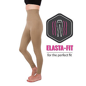 Homma Activewear Thick High Waist Tummy Compression Slimming Body Leggings Pant (Small, Mocha)
