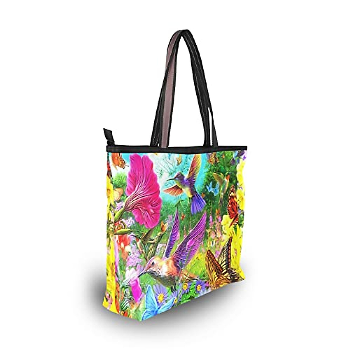 Ladies Tote Handbags Hummingbird Pattern Tote Bag Purse Womens Daily Use Bags