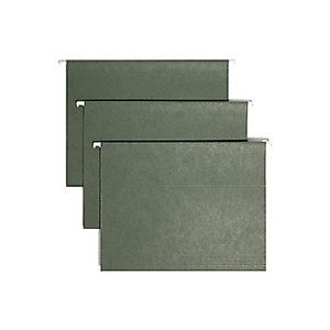 Smead Hanging File Folder with Tab, 1/3-Cut Adjustable Tab, Letter Size, Standard Green, 25 per Box (64035)