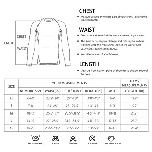 TELALEO 1 Pack Boys' Girls' Compression Shirts Youth Long Sleeve Undershirt Sports Performance Moisture Wicking Baselayer Black M