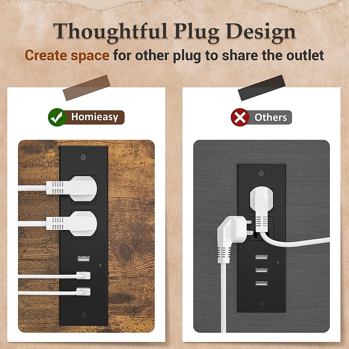 Homieasy End Table with Charging Station, 20 Inch Square Side Table with USB Ports & Power Outlets, Industrial Nightstand with 2-Tier Storage Shelf, Mini Fridge Stand for Small Spaces, Rustic Brown