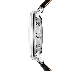Fossil Men's Neutra Quartz Stainless Steel and Leather Chronograph Watch, Color: Silver, Black (Model: FS5452)