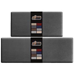 Gorilla Grip Set of 2 Anti Fatigue Cushioned Waterproof, Stain and Scratch Resistant Kitchen Floor Mats, Ergonomic Standing Office Desk Mat, Supportive Padded Memory Foam Rugs, 17x24 + 17x48 Charcoal