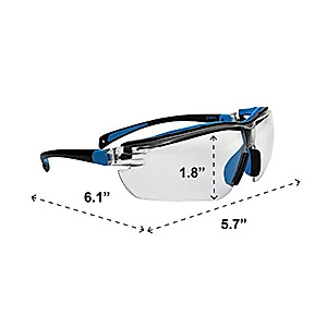 ROAR Clear Premium Safety Glasses Anti-Fog Lens UV Protection, Adjustable Earpiece,2-pack