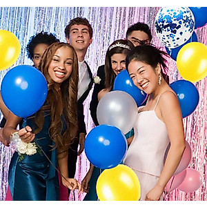 Royal Blue Yellow White Balloon Garland Arch Kit, 126PCS Blue Yellow Foil Balloons and Navy Blue Confetti Latex Balloons for Graduation Birthday Party Baby Shower Anniversary Classroom Decoration