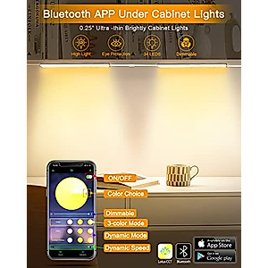 Daymeet Under Cabinet Lighting, 12 Inch Ultra Thin Dimmable Under Cabinet Lights Plug in, Multi-Color Super Bright LED Under Counter Lights Indoor Night Lights Bar for Kitchen, Shelf, Closet (2 Pack)