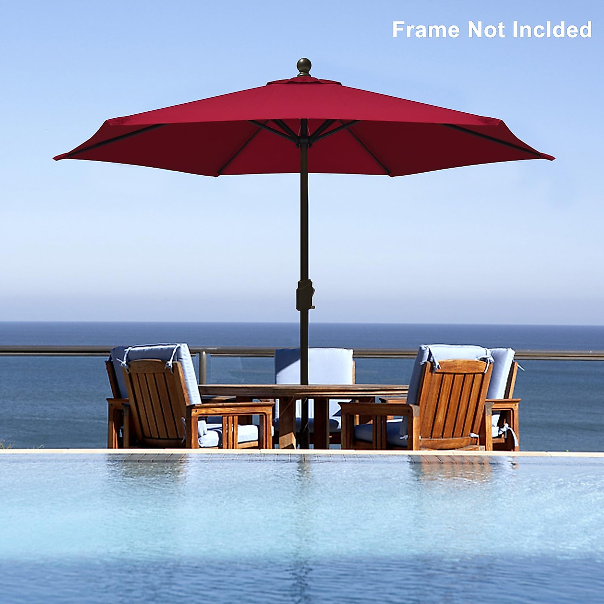 EliteShade USA 7.5FT Patio Umbrella Replacement Canopy Market Outdoor Umbrella Cover (CANOPY ONLY)(Burgundy)